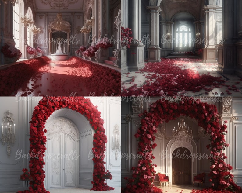 20 Digital Backdrops Romantic Room Photoshop Overlays Red - Etsy