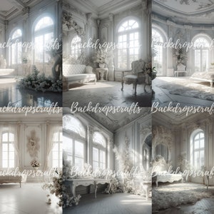 30 Digital Backdrops, Stunning White Room, Photoshop Overlays, Room ...