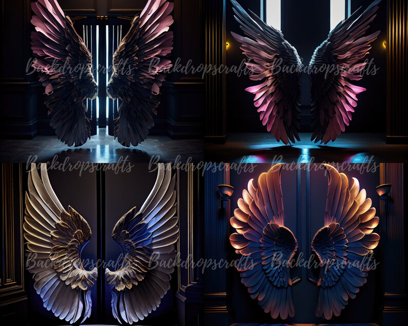 20 Digital Backdrops Angel Wings Digital Backgrounds - Etsy