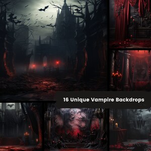Vampire Digital Backdrops, Dark Room Photography for Halloween, Moody ...