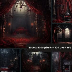 Vampire Digital Backdrops, Dark Room Photography for Halloween, Moody ...