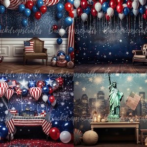 4th of July Digital Backdrops Mega Bundle Patriot Holiday Independence ...