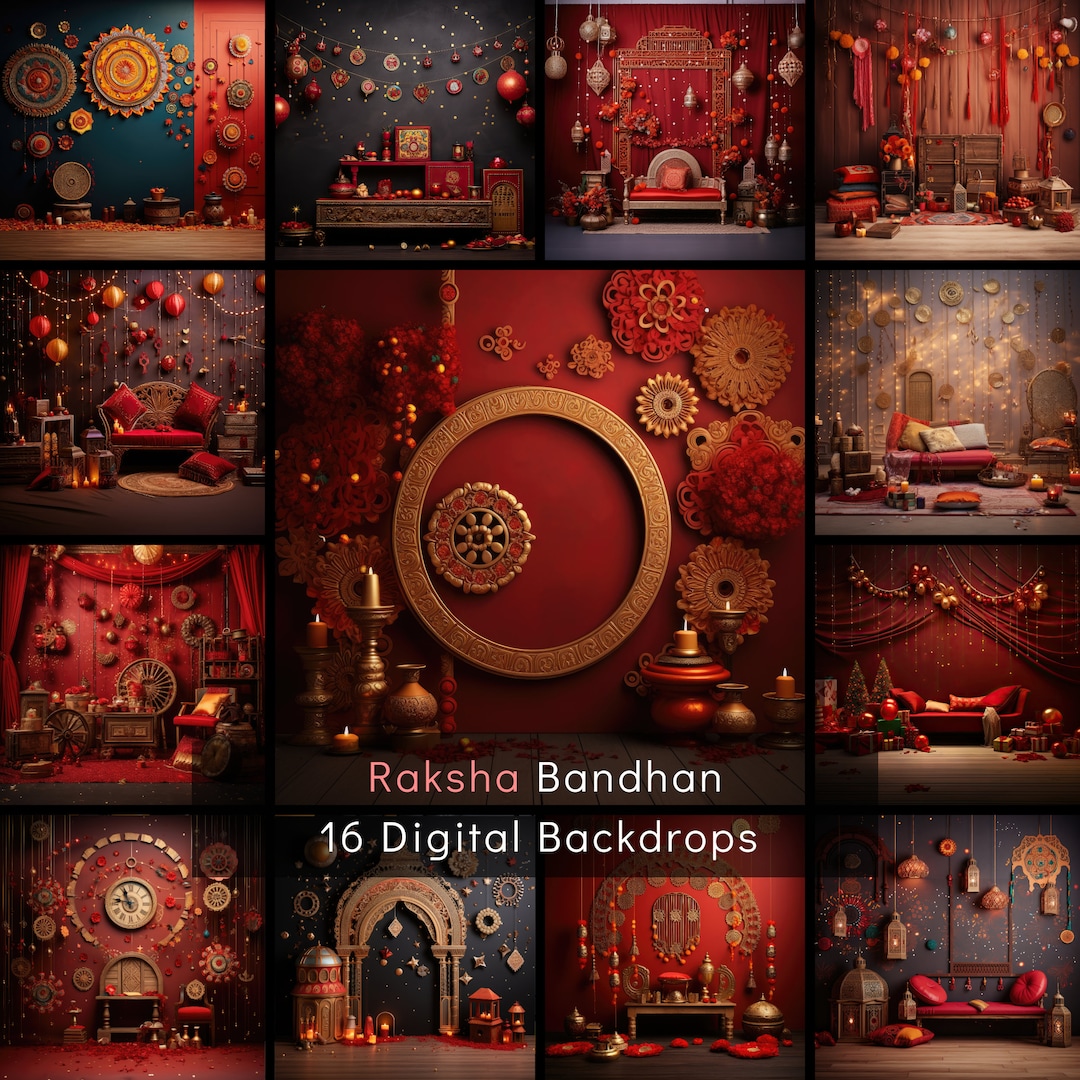 Raksha Bandhan Inspired Backdrops Rakhi Digital Backgrounds Maternity Drop Photography Prop
