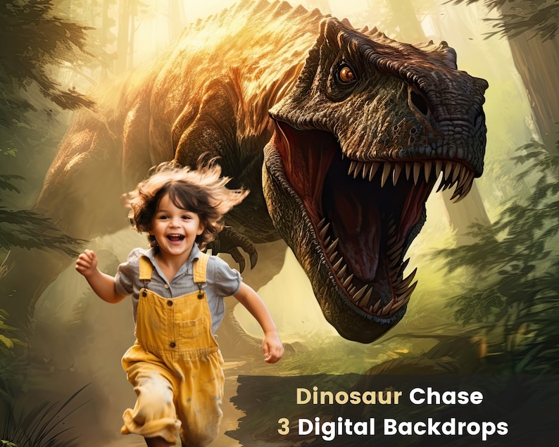 Dinosaur Digital Backdrops, Background for Kids, T-rex Studio ...