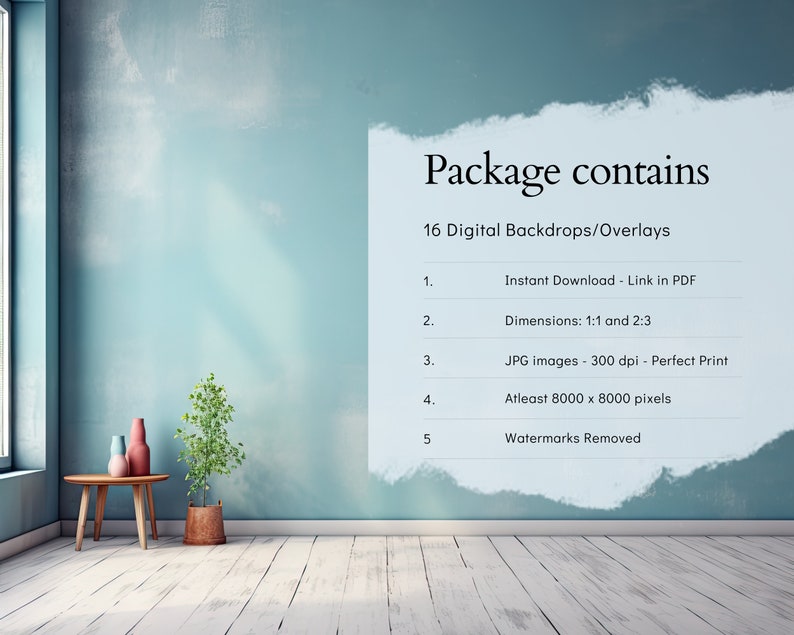 16 X Studio Digital Backdrops, Paint Studio Concrete Room Textures ...