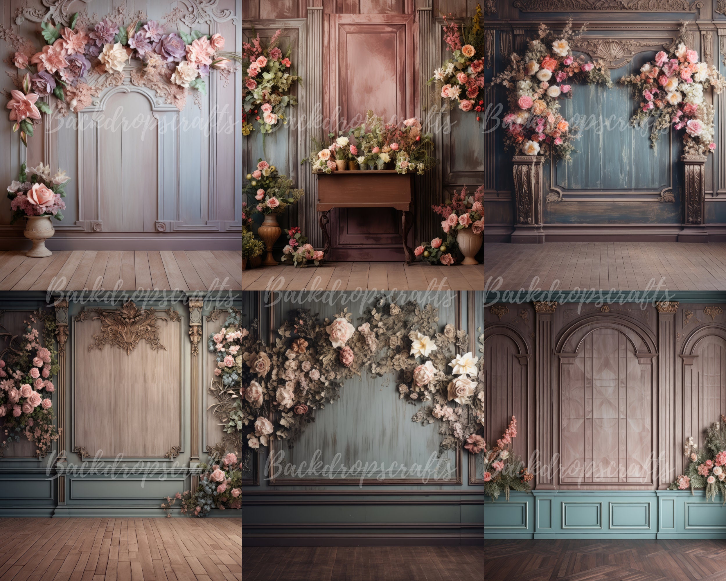 30 Fine Art Digital Backdrops Boho Floral Room Fine Art - Etsy