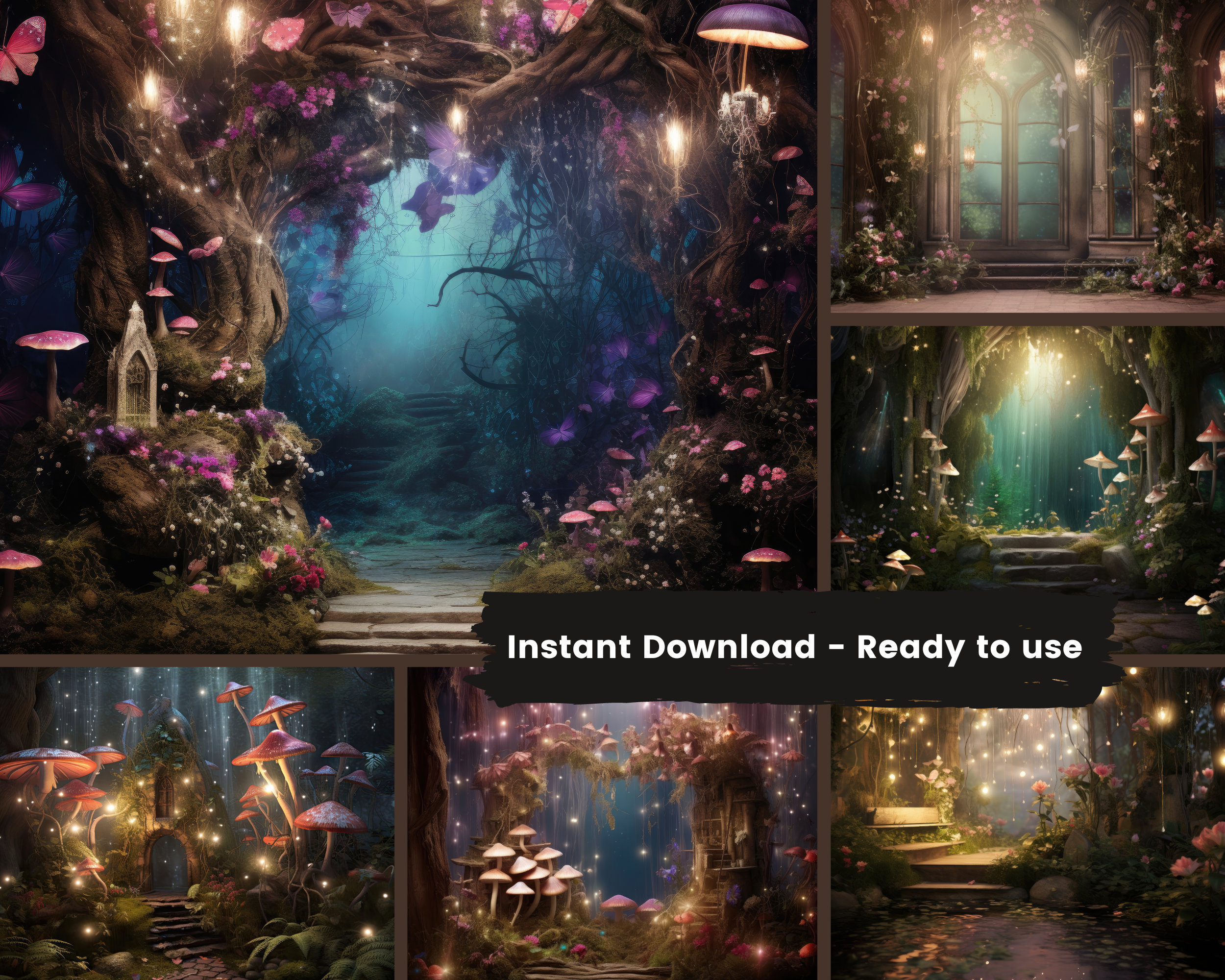 20 Fairytale Digital Backdrops for Princess and Kids, Fantasy Backdrops ...