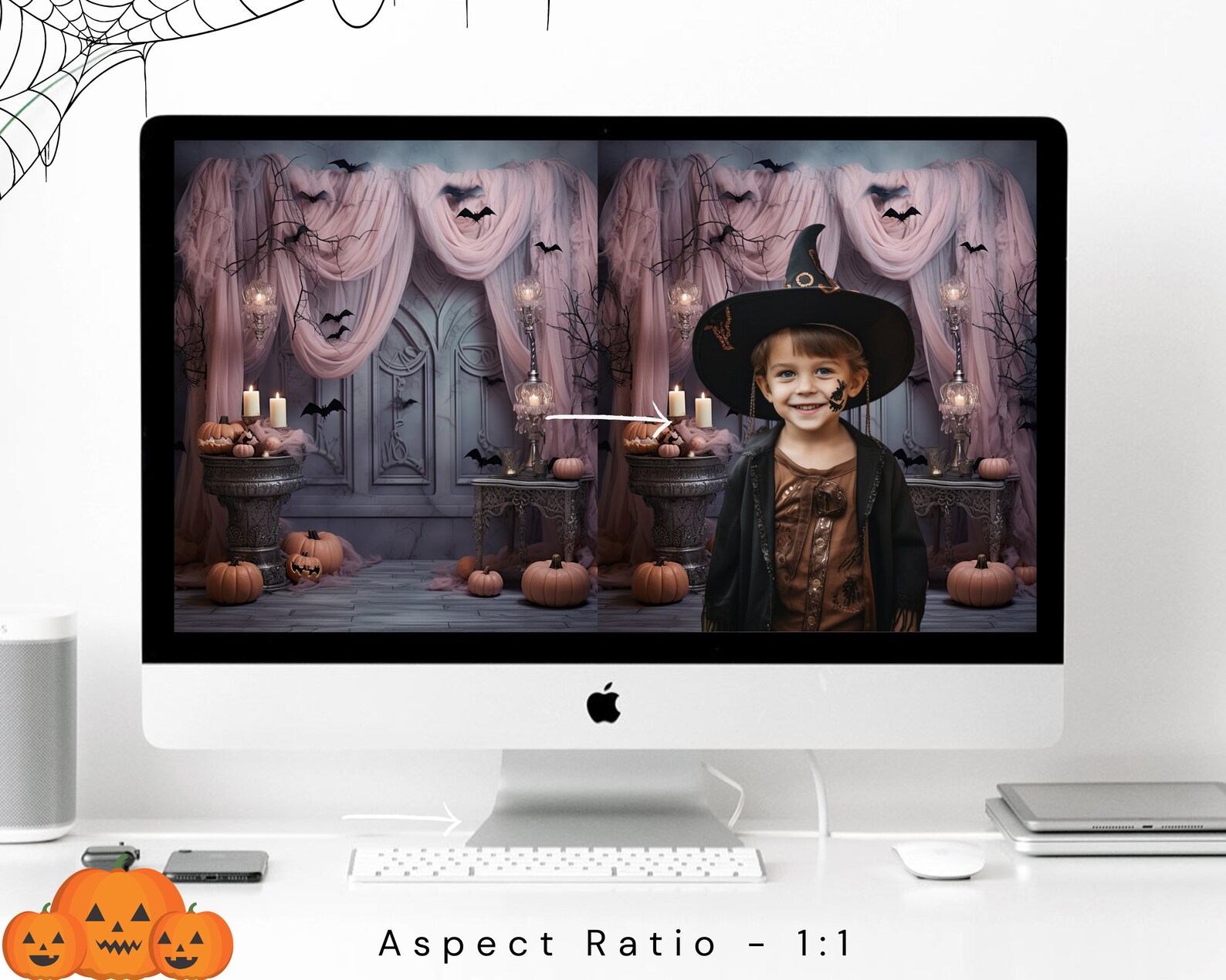 30 Pastel Halloween Digital Backdrops, Spooky Background Composites for ...