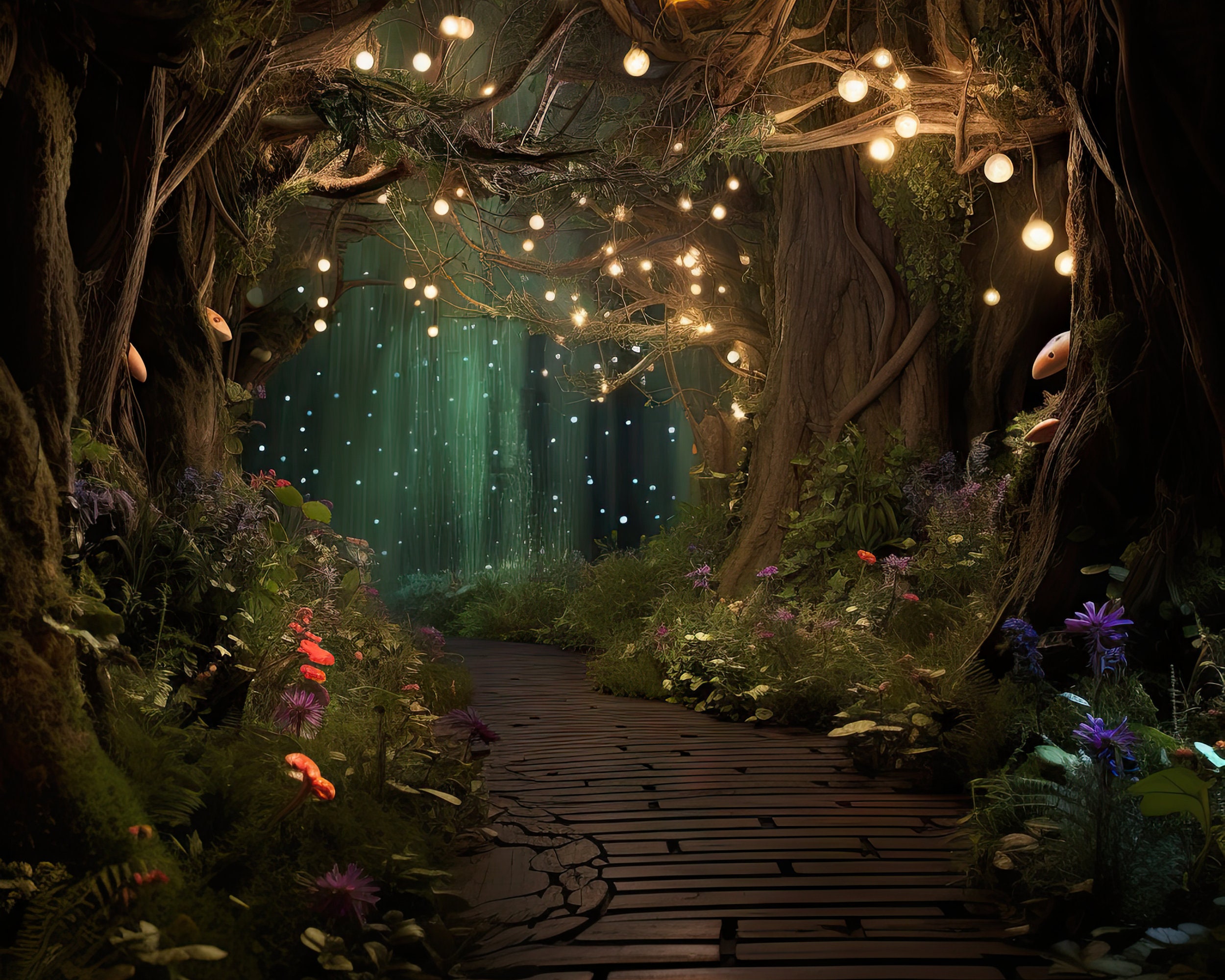 Enchanted Forest Digital Backdrops, Magical Background for Children ...