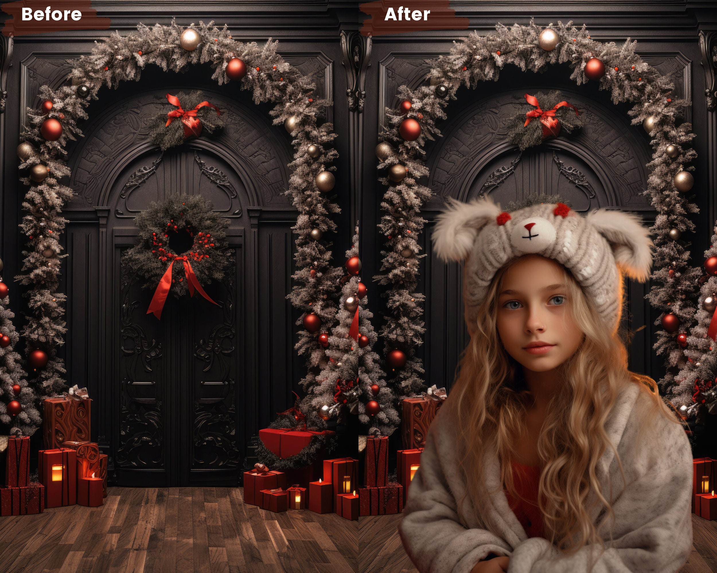 Vintage Christmas Portrait Backdrops for Photography Dark and - Etsy