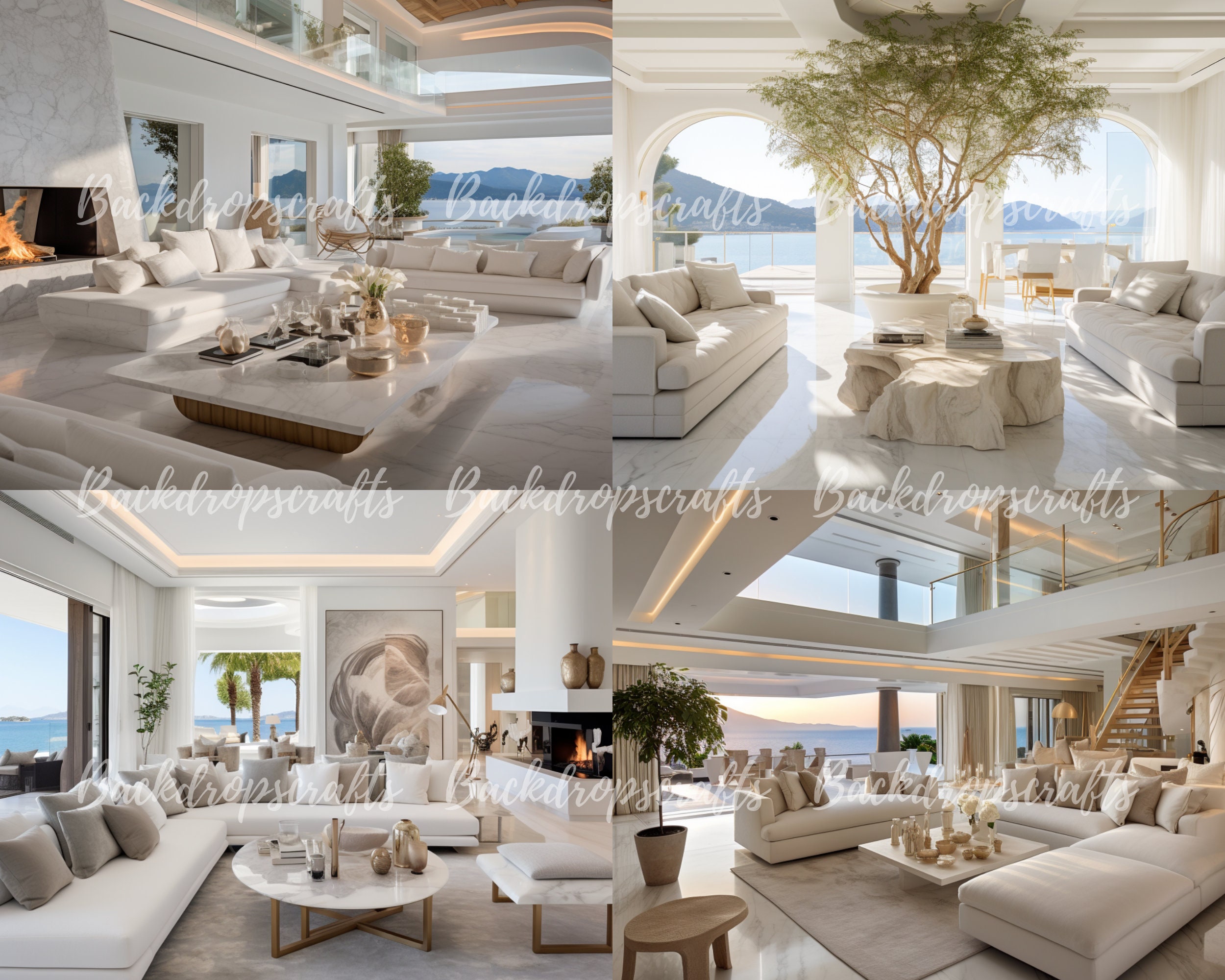 Digital Zoom Background, 16 Virtual White Villa Background, Microsoft ...
