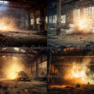 Explosive Studio Room Digital Backdrop | 12 Oppenheimer Themed ...