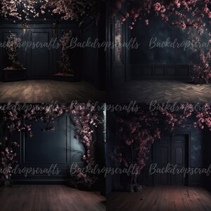 15 Sakura Dark Room Digital Backdrops Cherry Blossom Maternity Digital ...