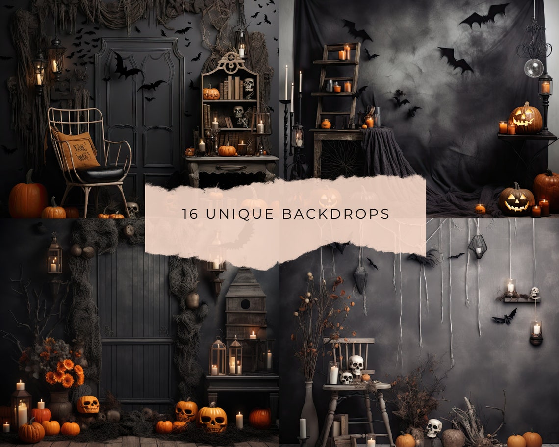 16 Halloween Backdrops Horror Scary Digital Backdrops - Etsy