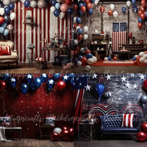 4th of July Digital Backdrops Mega Bundle Patriot Holiday Independence ...