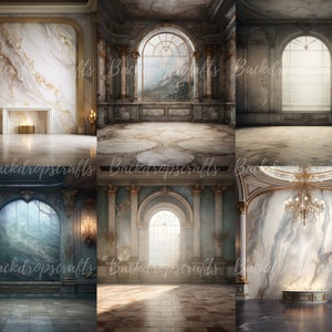 30 Fine Arts Textured Digital Backdrops, Elegant Marmer Rooms Digital ...