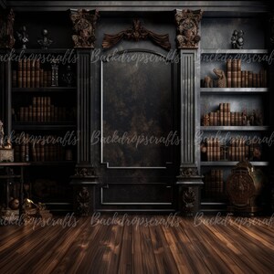 12 Zoom Background, Dark Library Virtual Zoom Backdrop, Microsoft Teams ...