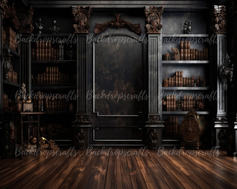 12 Zoom Background Dark Library Virtual Zoom Backdrop - Etsy