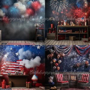 4th of July Digital Backdrops Mega Bundle Patriot Holiday Independence ...