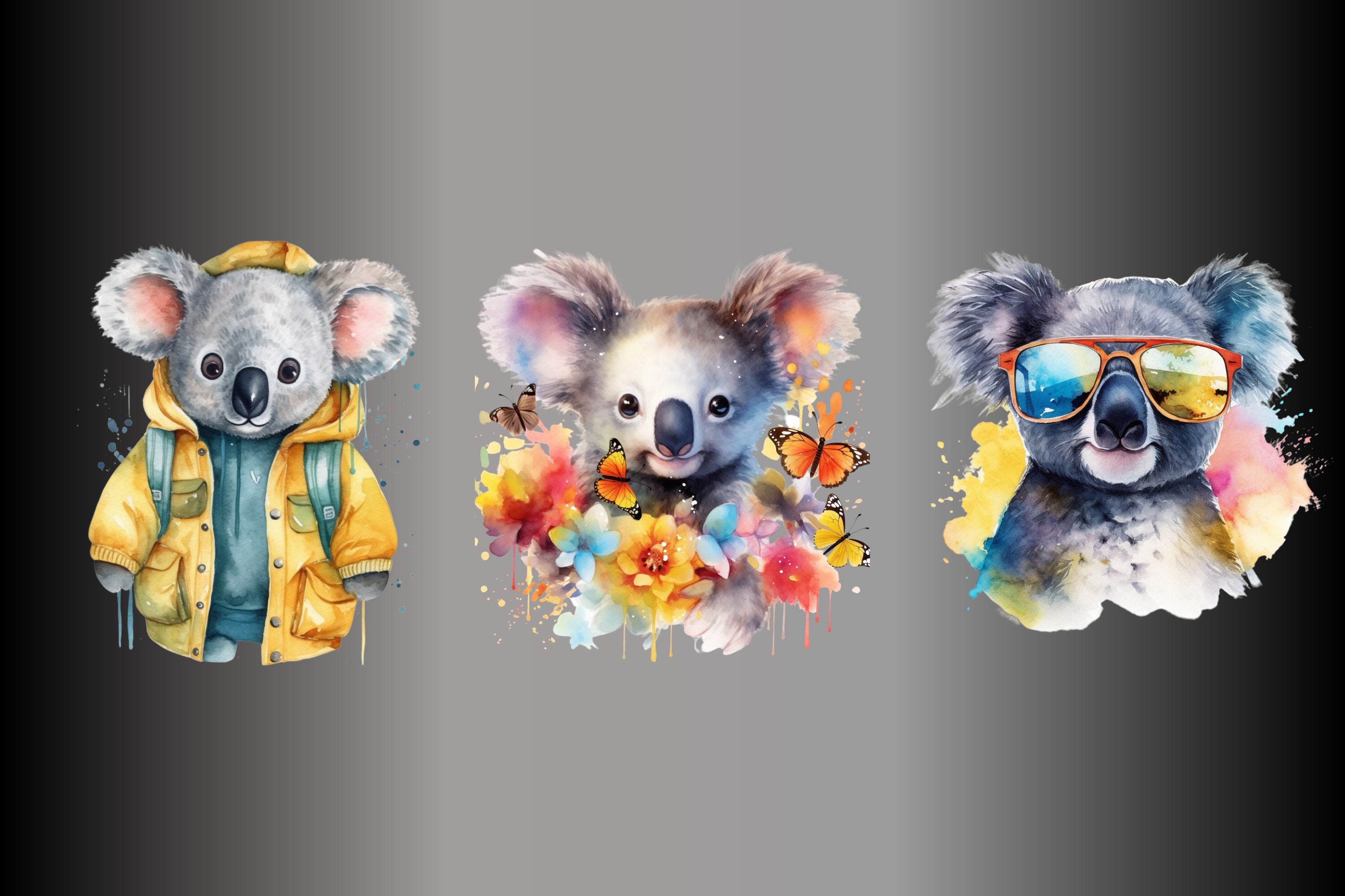 Watercolor Koala Bear Clipart, These Cute Koalas Are for Commercial Use ...