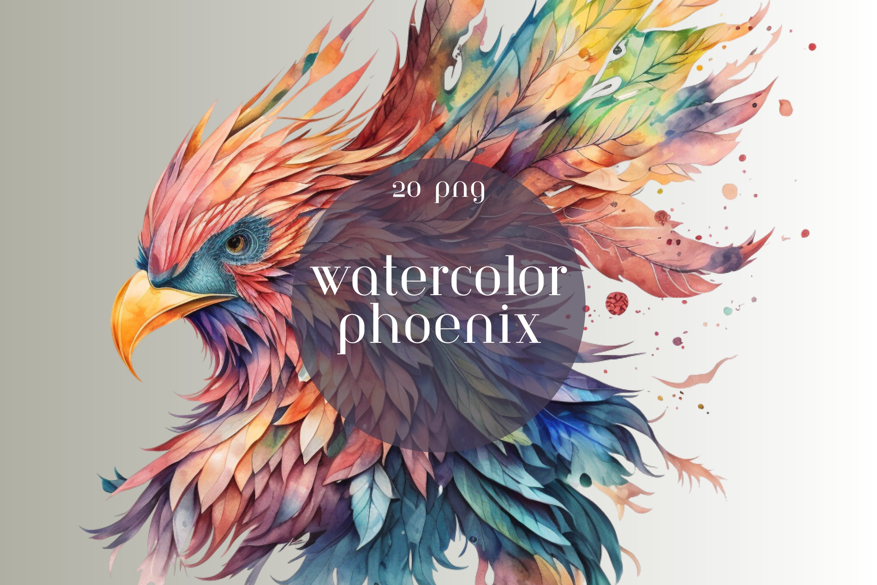 Watercolor Phoenix Clipart Bundle, These Fantasy Phoenix Images Are for ...