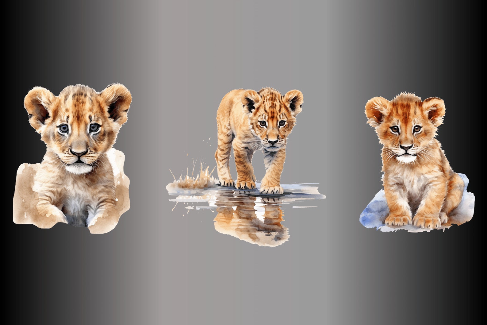 Watercolor African Lion Clipart, These Stunning Wildlife Images Are for ...