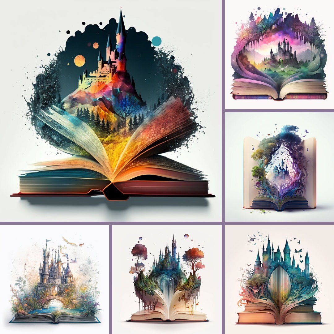 Watercolor Fantasy Books Clipart, This Fairytale and Magic Book Clip ...