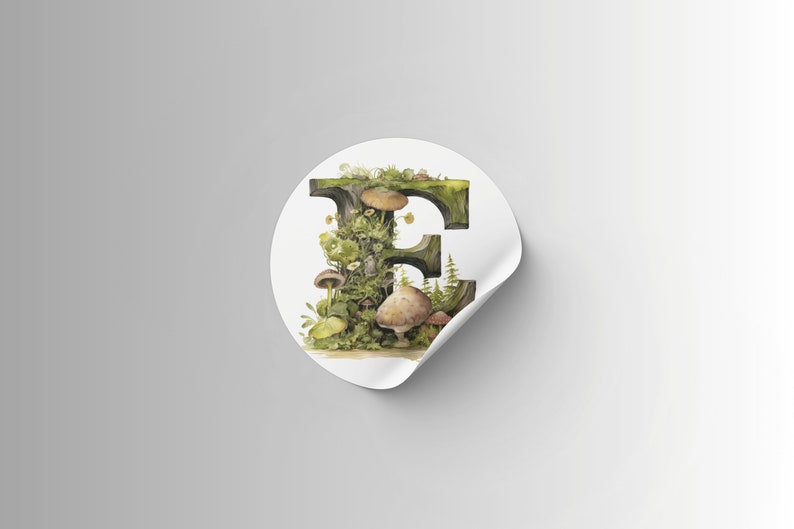 Watercolor Moss Alphabet Letters, This Fungi Mushroom Font is for ...