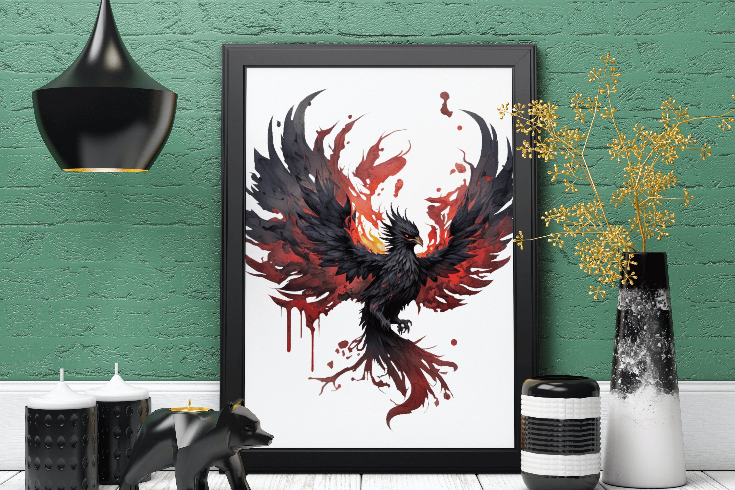 Watercolor Phoenix Clipart Bundle These Fantasy Phoenix - Etsy