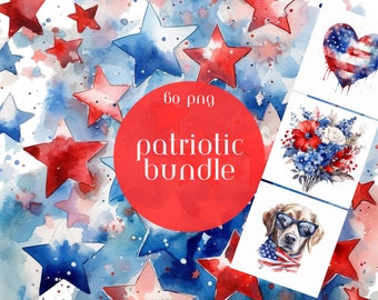 Watercolor Fourth of July Clipart Bundle 140 DIGITAL PNG Graphics for ...