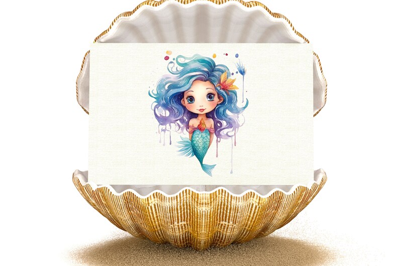Watercolor Mermaids Clipart, These Cute Mermaid Images Are for ...