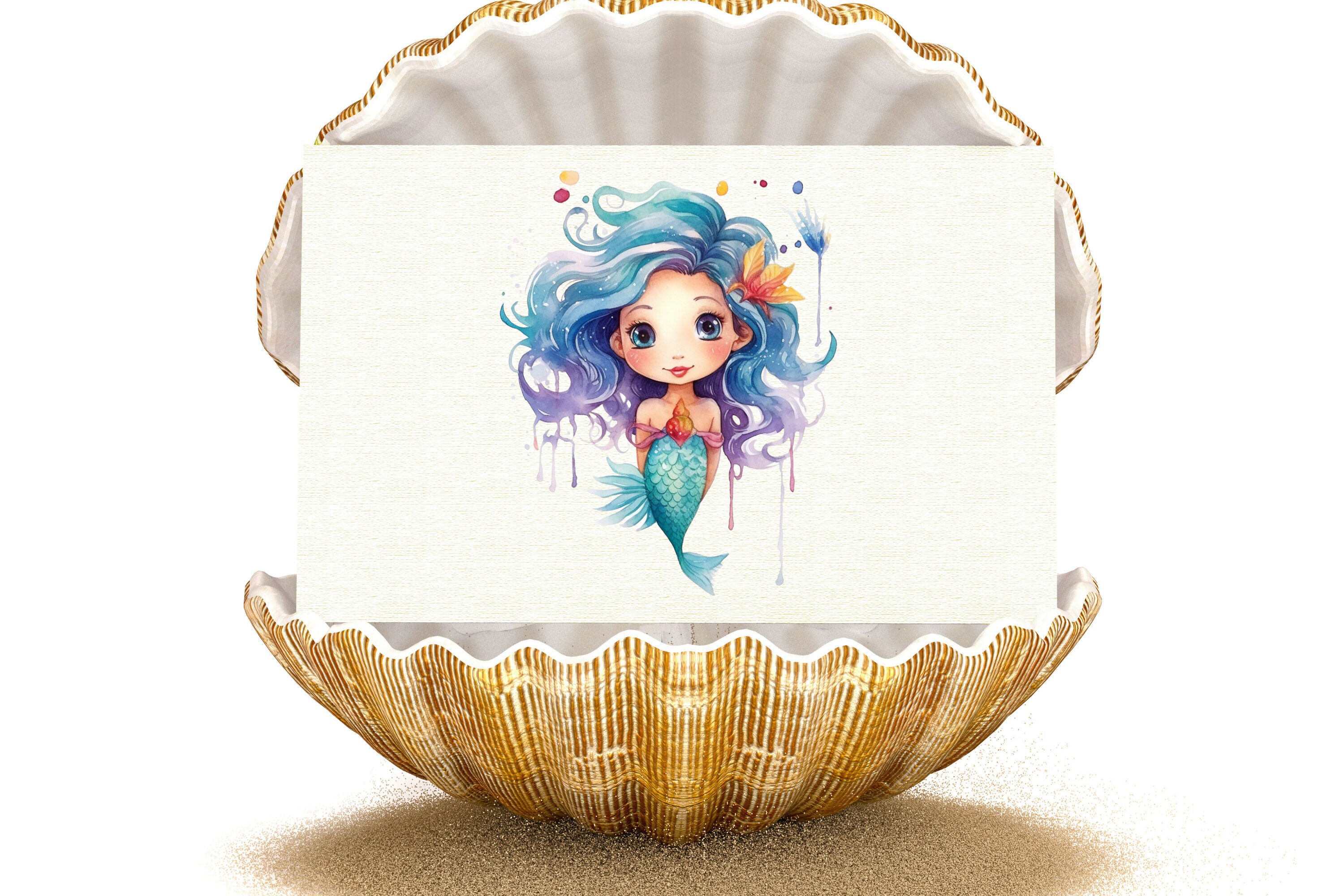 Watercolor Mermaids Clipart These Cute Mermaid Images Are for - Etsy