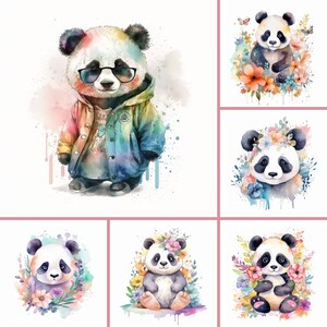 Cute Watercolor Panda Clipart, These Baby Panda Bears Are for ...