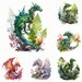 Watercolor Colorful Fantasy Dragon Clipart - Fairytale Images Are for ...