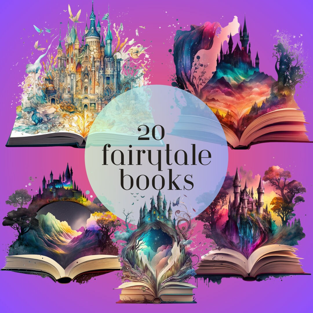 Watercolor Fantasy Books Clipart, This Fairytale and Magic Book Clip ...