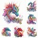 Watercolor Colorful Fantasy Dragon Clipart - Fairytale Images Are for ...