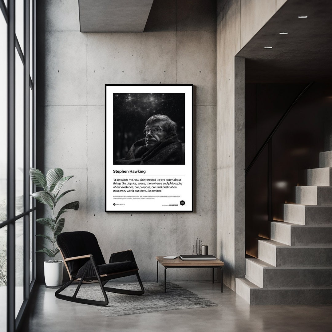 Stephen Hawking - Digital Poster Art - 28 X 42 (w/ Half-inch Bleed ...