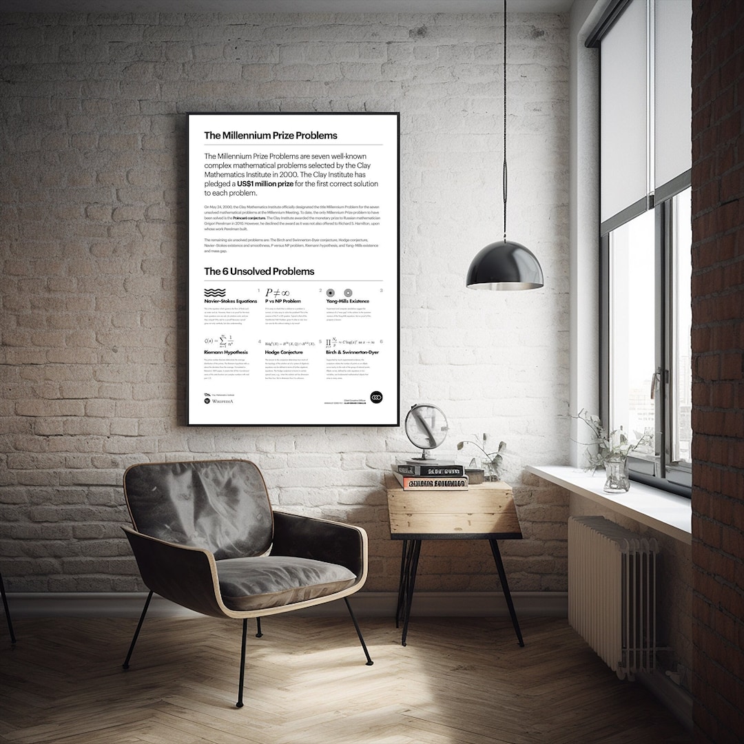 The Millennium Prize Problems - Digital Poster Art - 28 X 42 (w/ Half ...