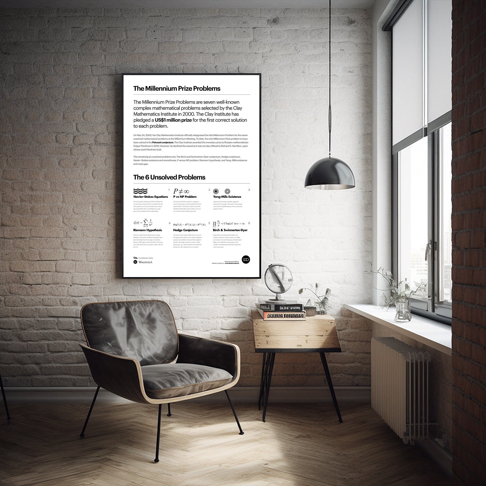 The Millennium Prize Problems - Digital Poster Art - 28 X 42 (w/ Half ...
