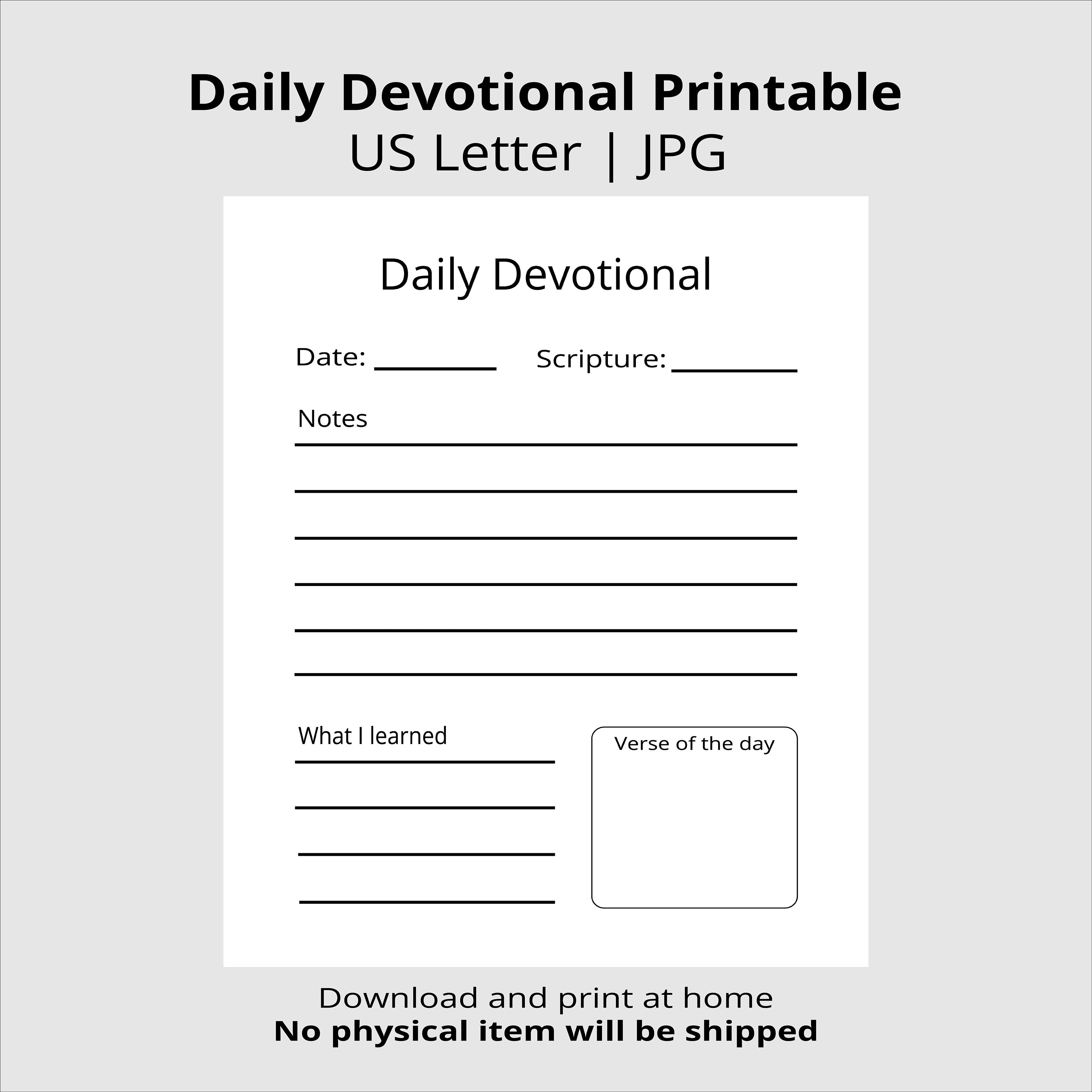 Daily Devotional, Devotional Diary, Devotional Template, Devotional ...