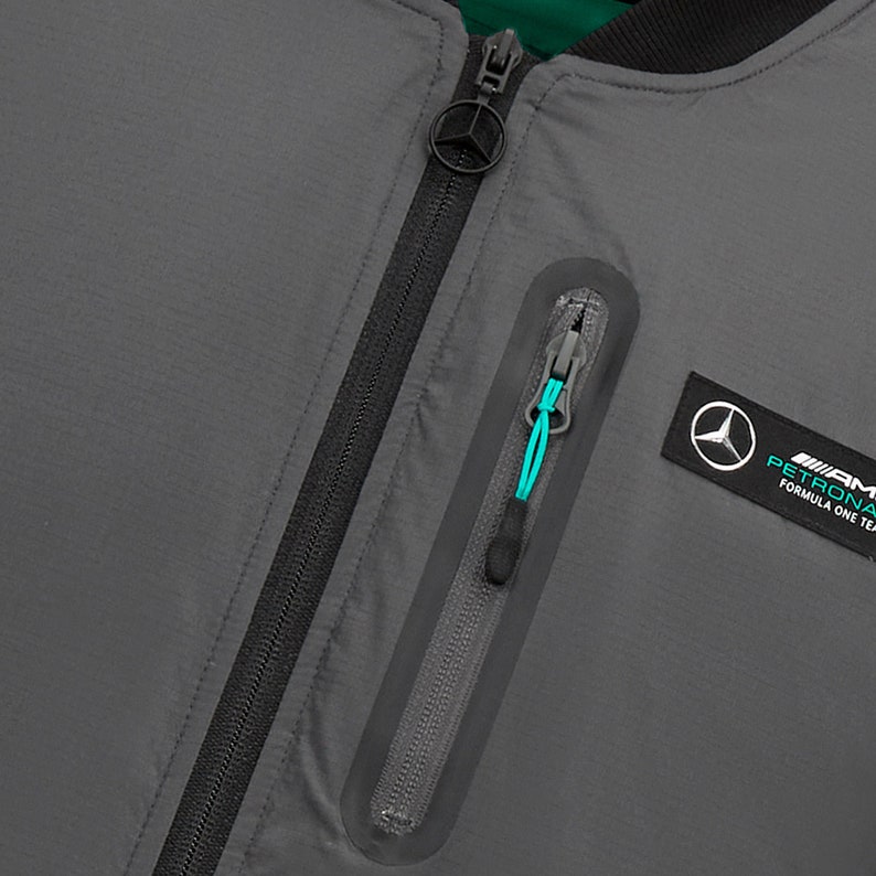 Mercedes AMG Petronas F1 Team Mens Bomber Grey and Black Jacket - Etsy