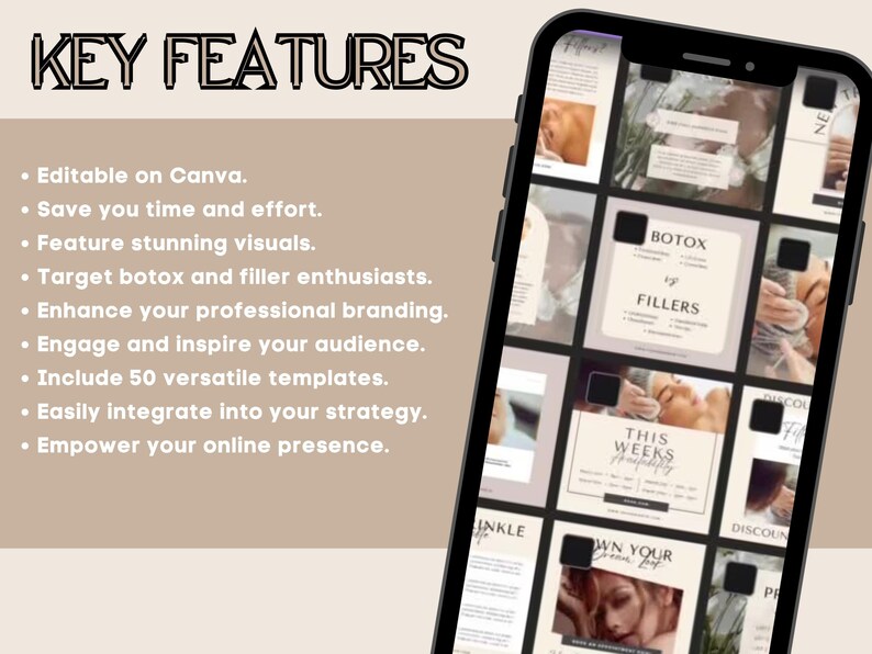 Lip Filler Instagram Templates Instagram Templates Canva Etsy