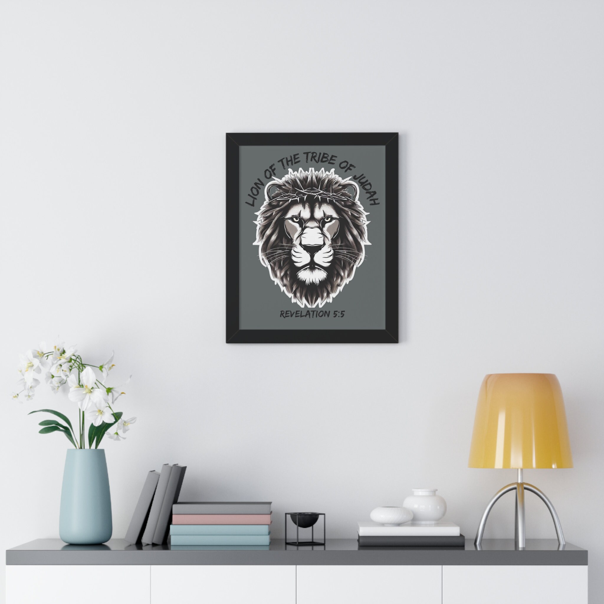 The Lion of the Tribe of Judah Revelation Bible Verse Faith-based Art ...