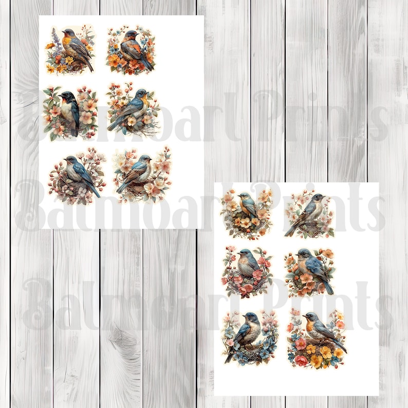 Vintage Bird Fussy Cuts - Junk Journal , Printable Journal, Junk ...