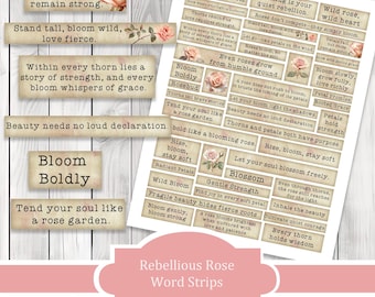 Classic Butterfly Journal Word Strips - Word Strips | Ephemera Labels ...