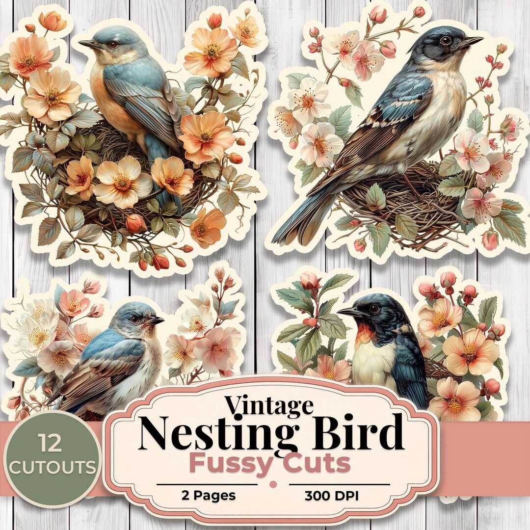 Vintage Bird Fussy Cuts - Junk Journal , Printable Journal, Junk ...