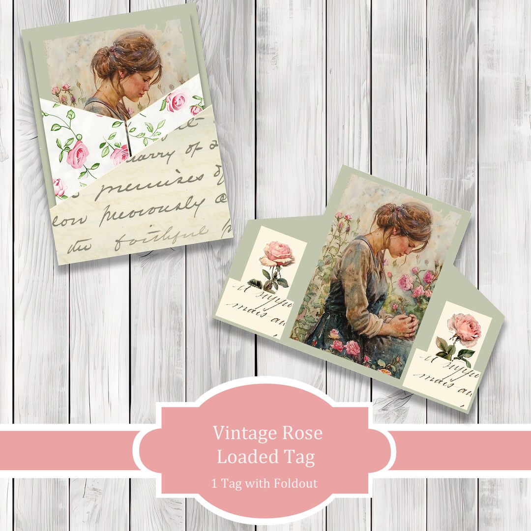 Vintage Rose Loaded Tag Kit - Loaded Tags | Ephemera Labels | Paper ...