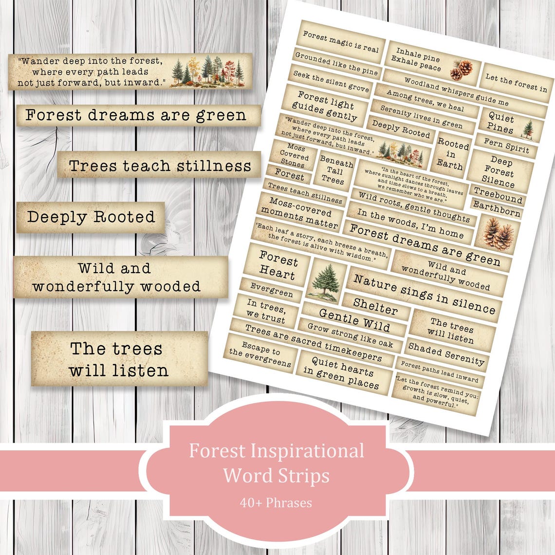Forest Inspirational Journal Word Strips - Word Strips | Ephemera ...