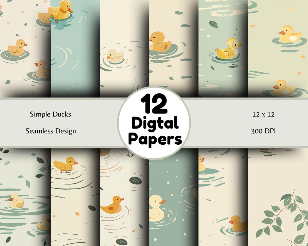 Simple Ducks - Seamless Pattern - Digital Paper - Printable Journal ...
