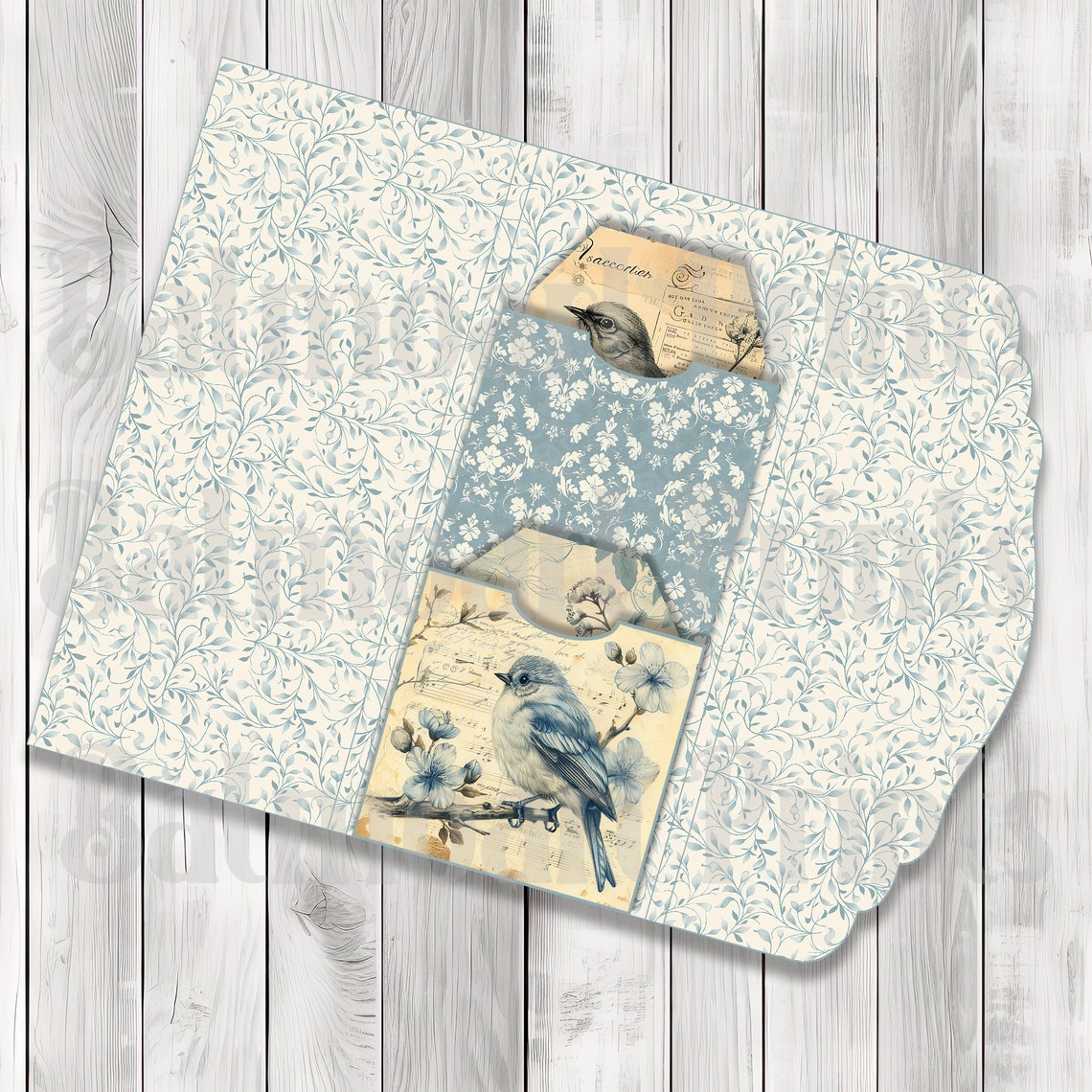 Vintage Birds Fold Out Folio Kit - Journal Paper Set, Junk Journal ...